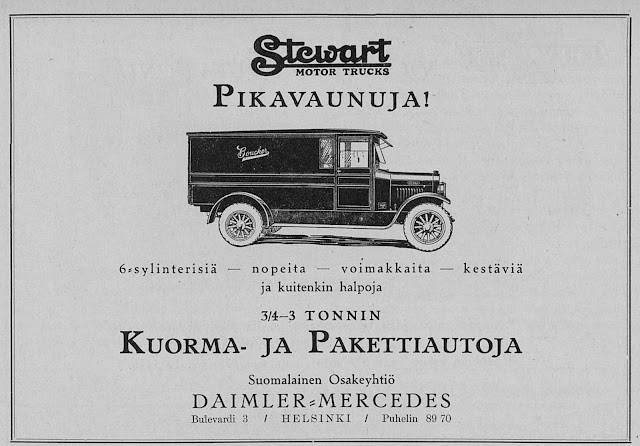 Vanhoja mainoksia: Kuorma-autoja 1928