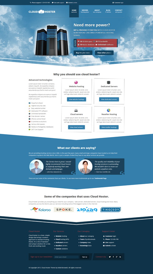 Best Premium HTML WebHosting Templates - Lifetime Designer