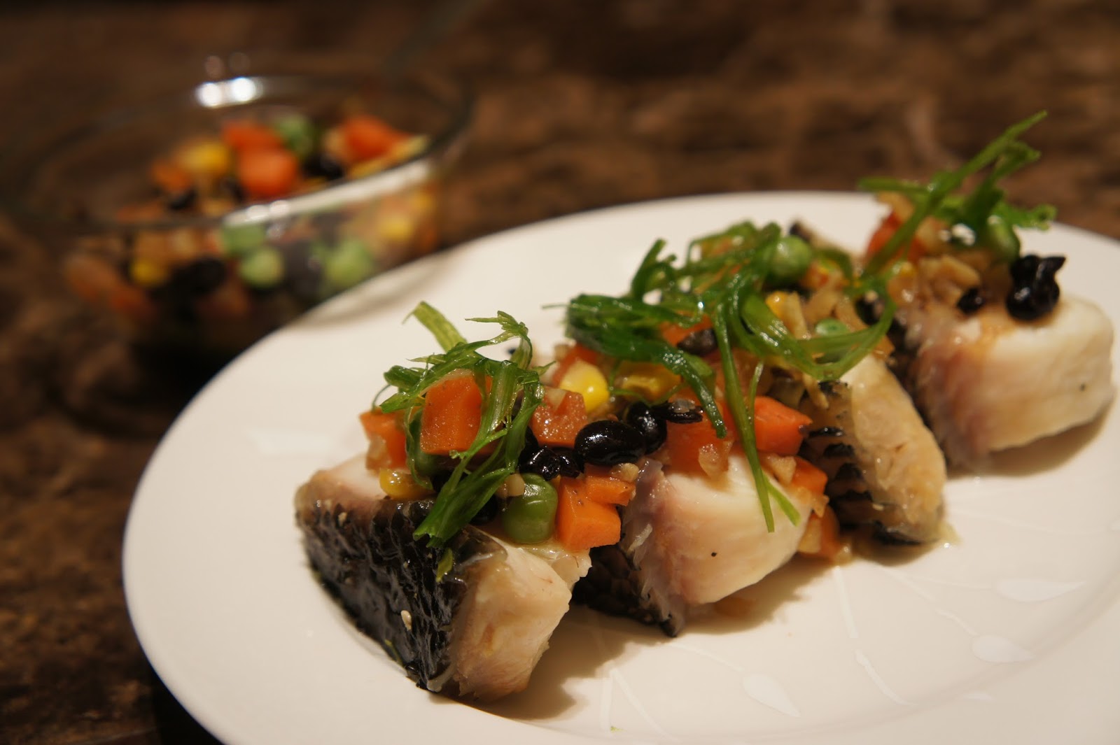 Say My Kitchen: Steam Fish Canapé with Chinese Black Beans and Frozen ...