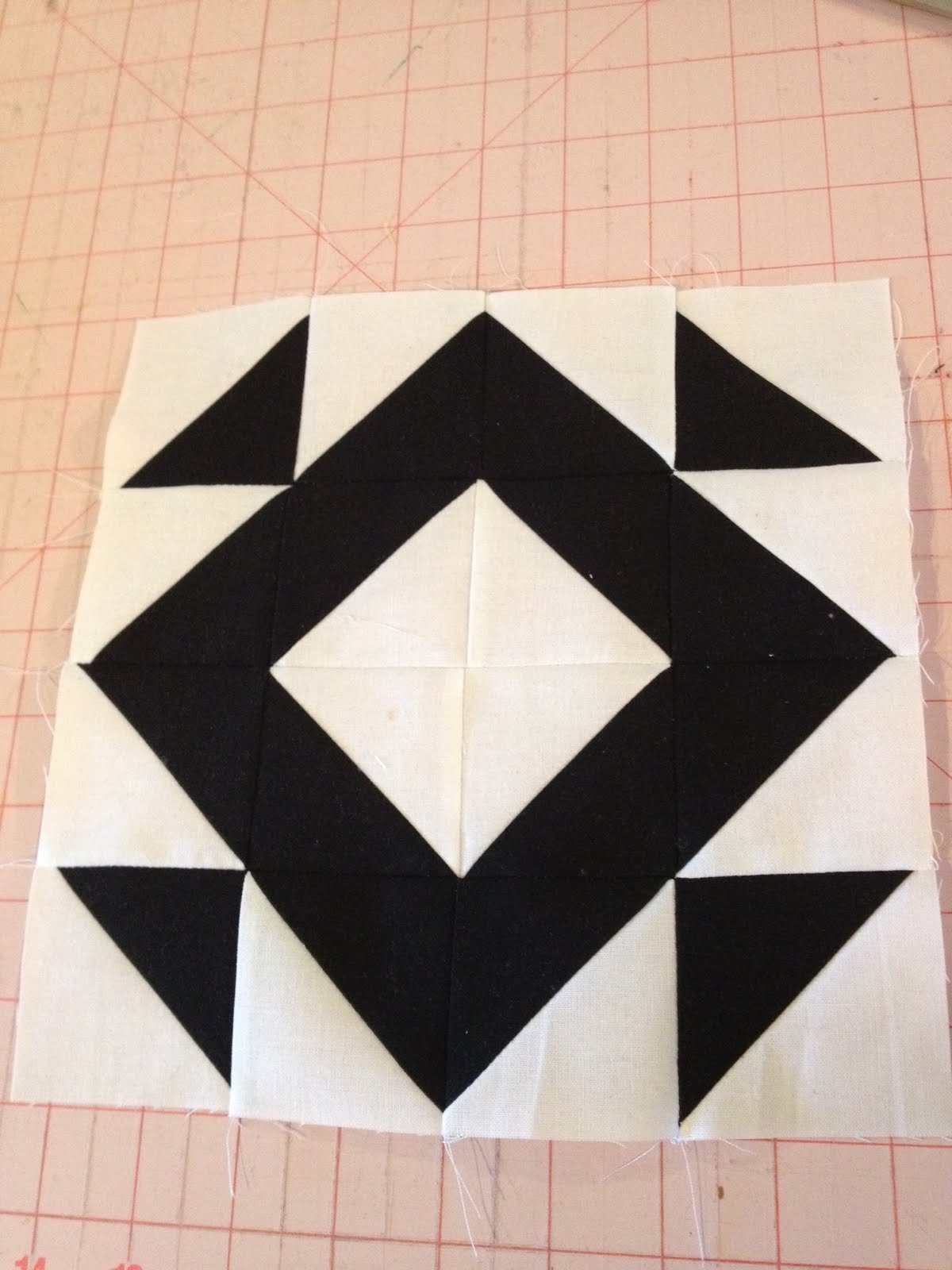 knit 'n lit: Modern Half-Square Triangle Quilt-a-Long Block 8
