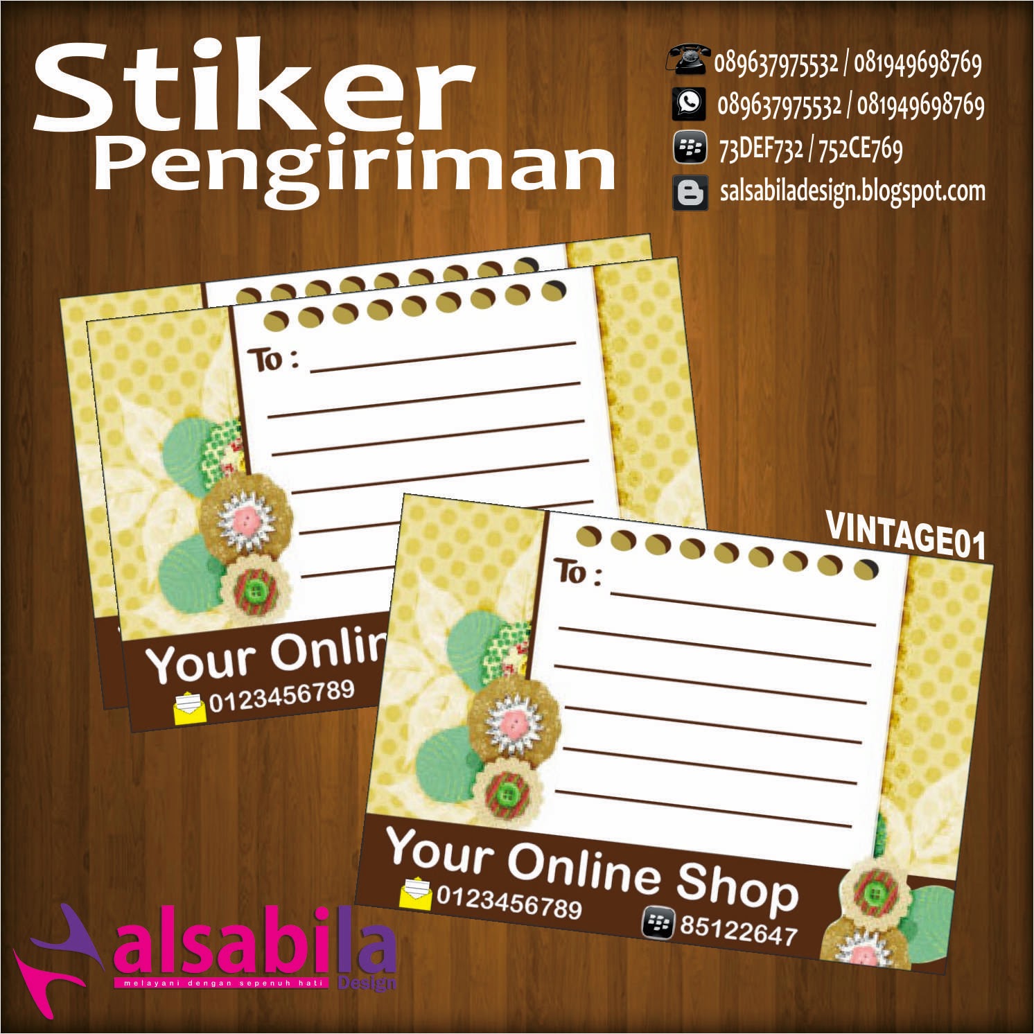 Sticker / Label Pengiriman Motif Vintage ~ Jasa Desain & Percetakan ...