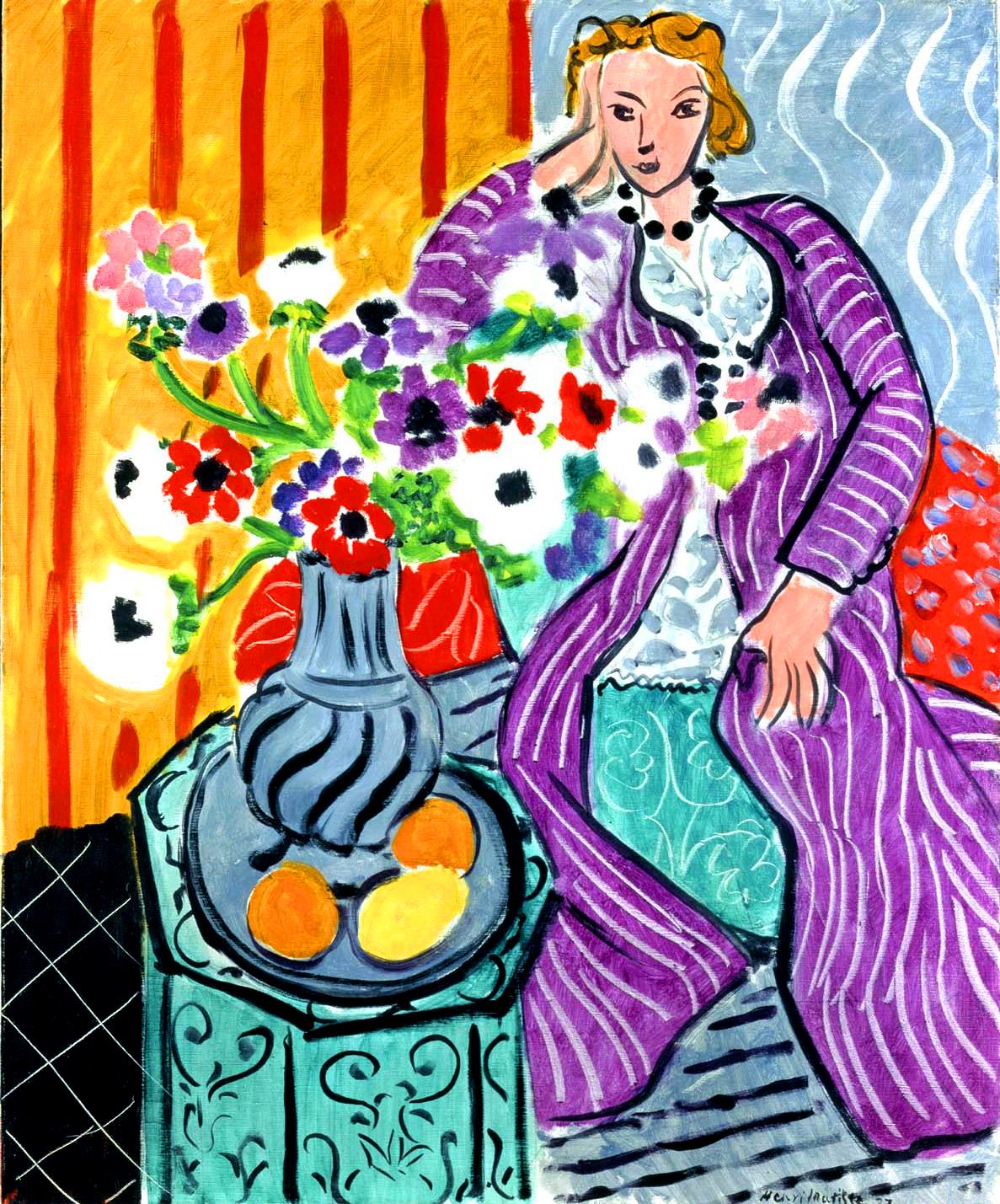 EL MUSEO DE HIPATIA: HENRI MATISSE: "Purple Robe and Anemones" (1937)