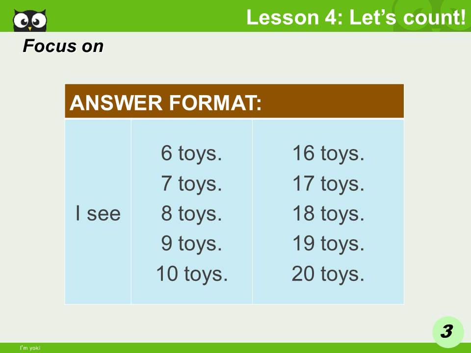 YOKITALK: Unit 6_Lesson 4 Let's count!