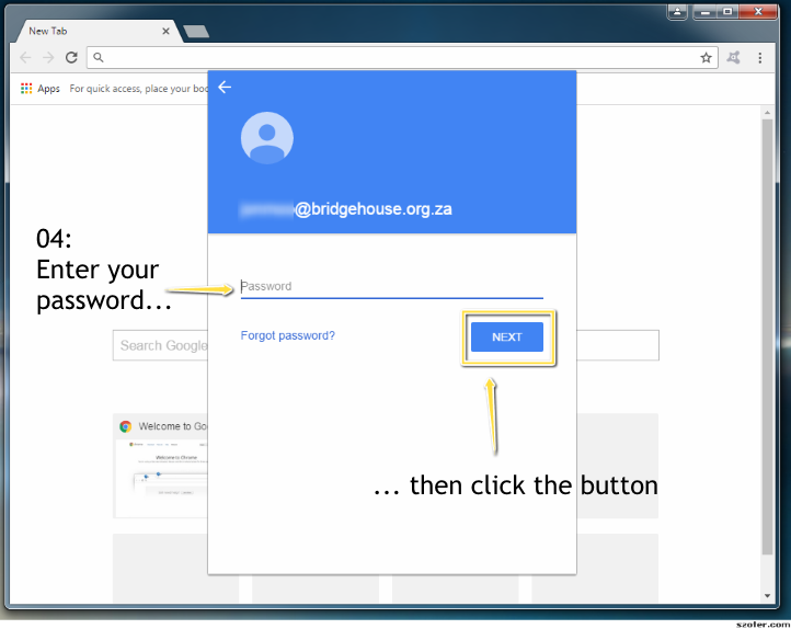 Log in chrome browser - grandfiko