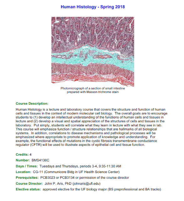 UF Pre-Health Blog: Human Histology Course Spring 2018