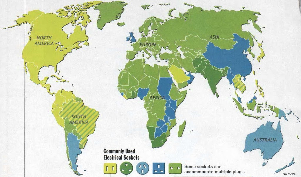 Géo du tienne: La carte du monde des prises électriques