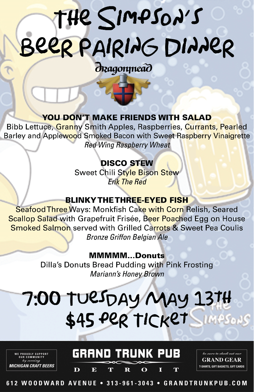 Hip In Detroit: Doh! Don't Miss this Simpsons Themed Dinner!