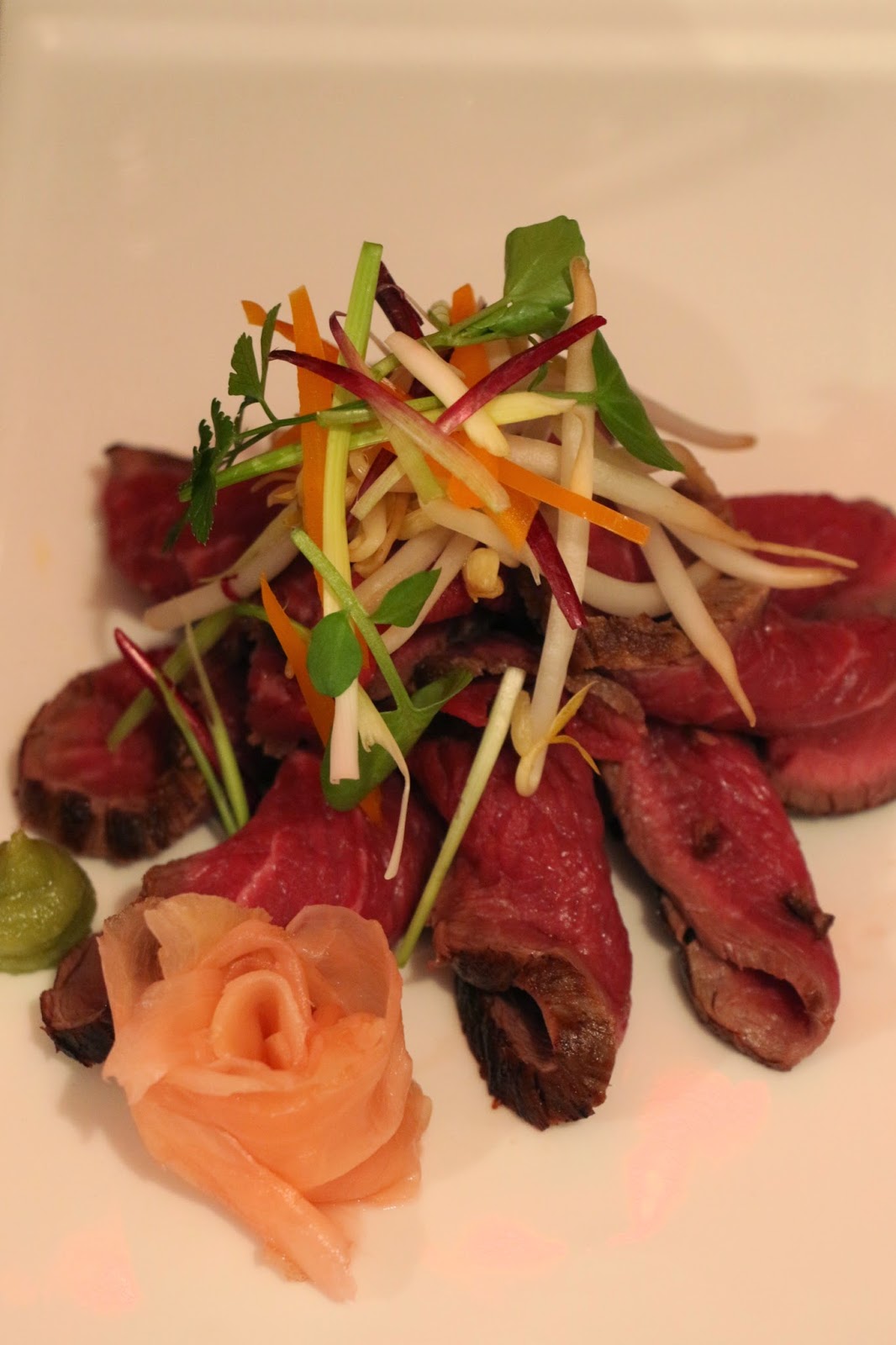 FLOWER POT KITCHEN: BEEF SASHIMI WITH WASABI AND PICKLED GINGER