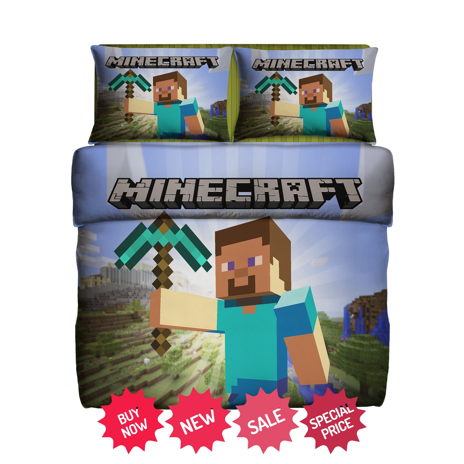 Set Gift Minecraft Fleece Blanket Large & 2 Pillow Case #85628142 ...