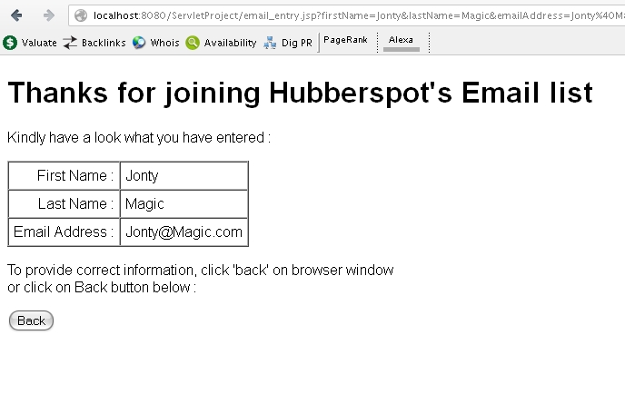 A Simple HTML and JSP Email Subscription List Application | Learn Java ...