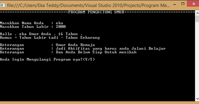 Program Menghitung Umur di Visual C# 2010 | Informasi Mengenai IT