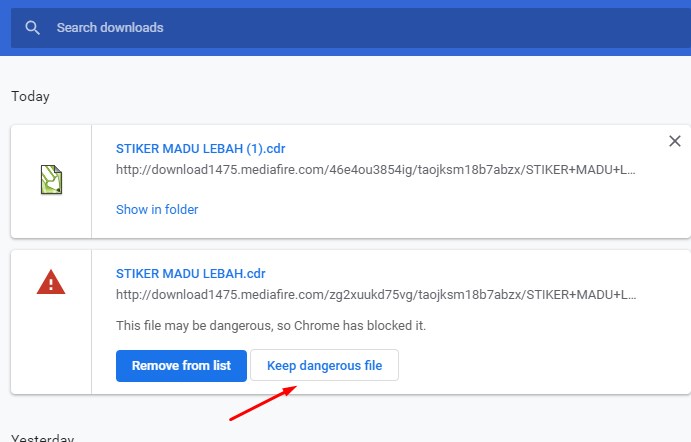 Cara Mengatasi File Download Discard Dangerous So Chrome has blocked it ...