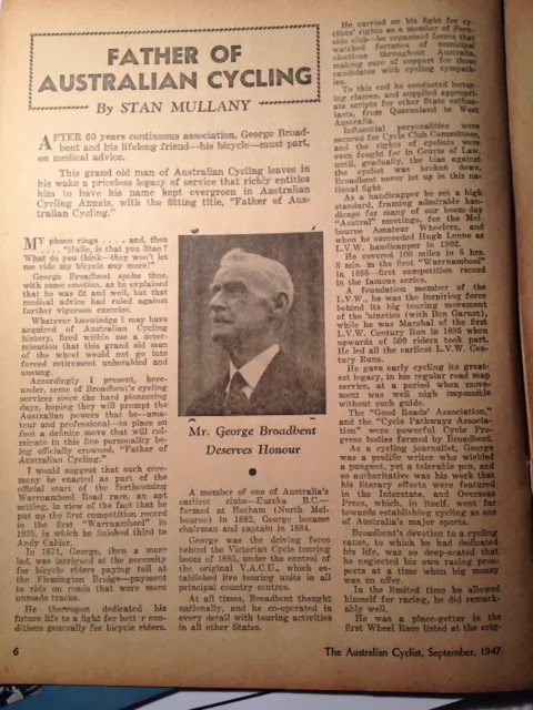 The Cycling Scrap Book: George R Broadbent - Father of Cycling