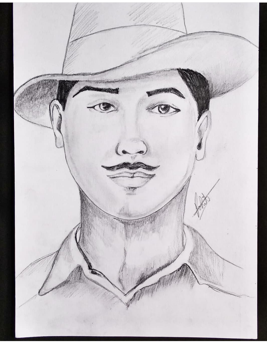 How to draw Bhagat Singh - step by step tutorial by Art of Rohit