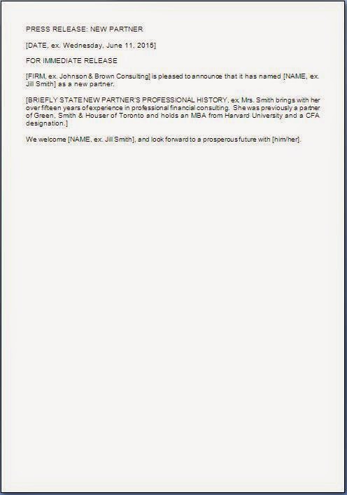 New Business Partner Declaration Letter for News Paper