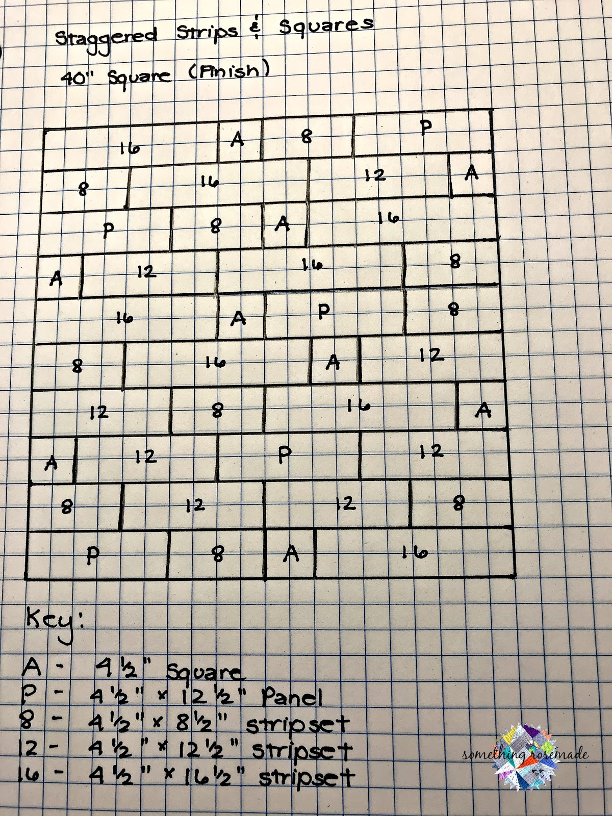 something rosemade: Staggered Strips and Squares Quilt, A Sort-of Tutorial