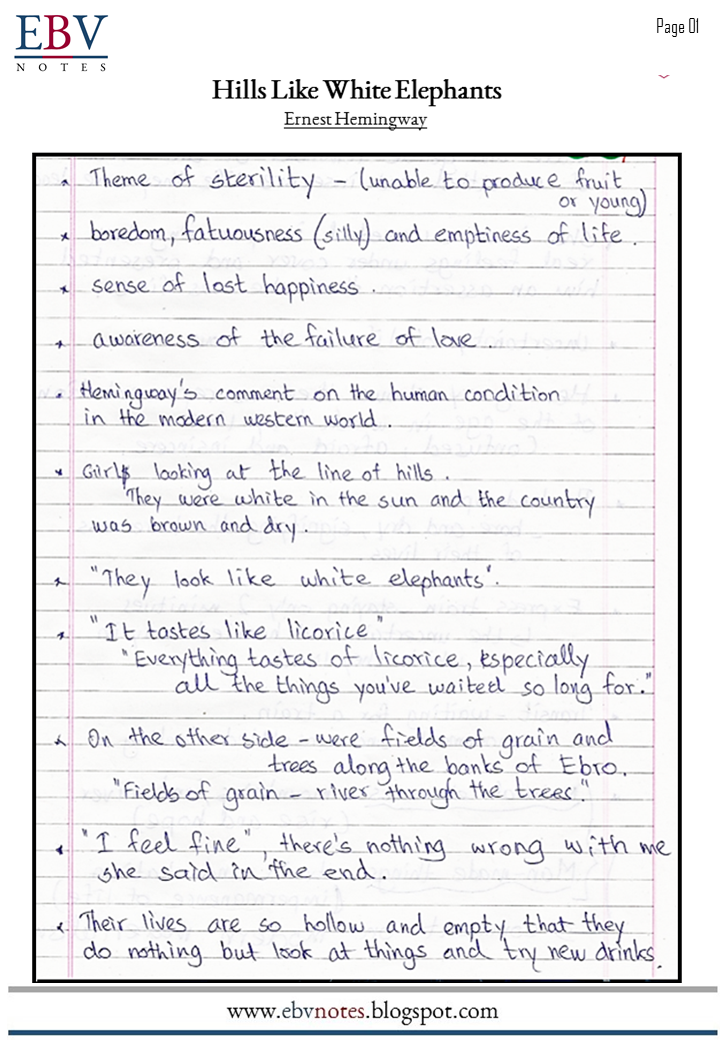 TOPPER'S NOTES: Hills Like White Elephants | Ernest Hemingway | Short ...