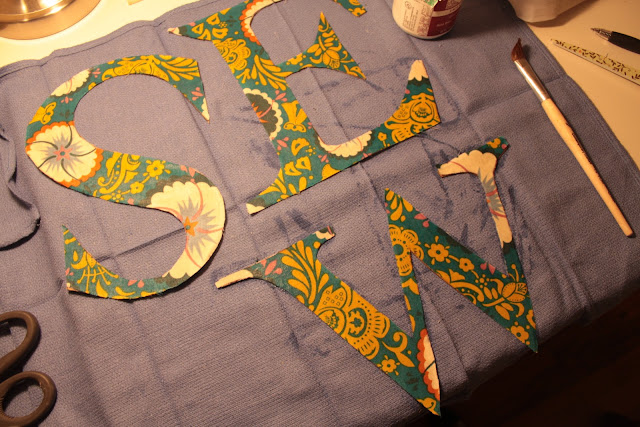 Sew Much Sunshine [to the square inch]: Tutorial: Fabric Covered Letters