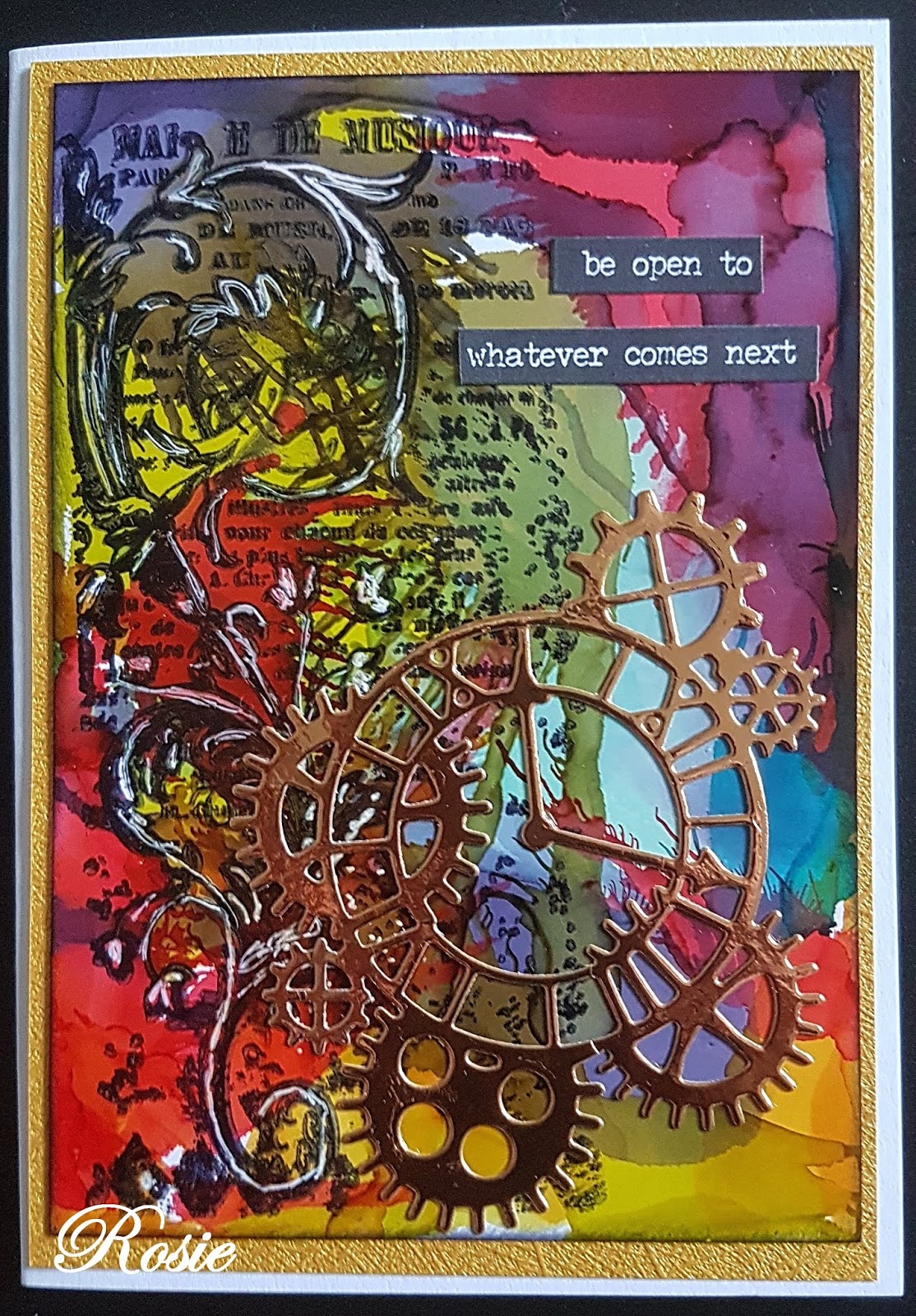 Rosie's Bastelwelt: Alcohol Ink Blowing Technique