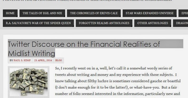 Creative Mountain Games: Paul Kemp on Midlist Writing