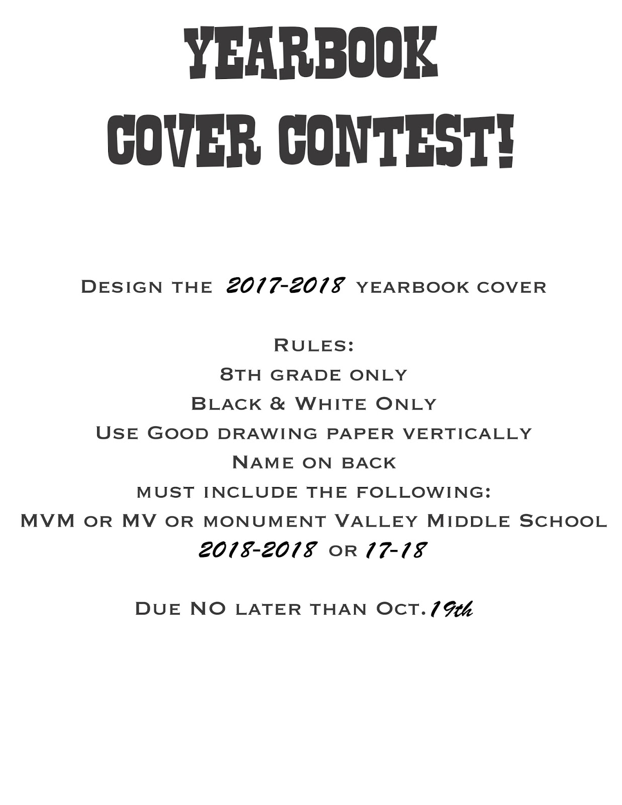 Monument Valley Regional Middle School Art Class: Yearbook Cover Contest!