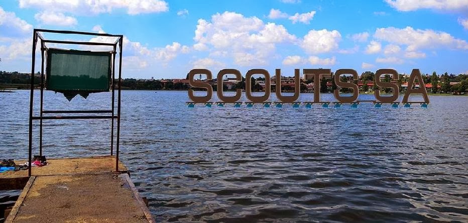 Ropes and Poles: Floating 'Scouts SA' Billboard at Gilwell, Johannesburg