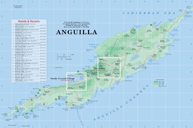ANGUILLA - GEOGRAPHICAL MAPS OF ANGUILLA