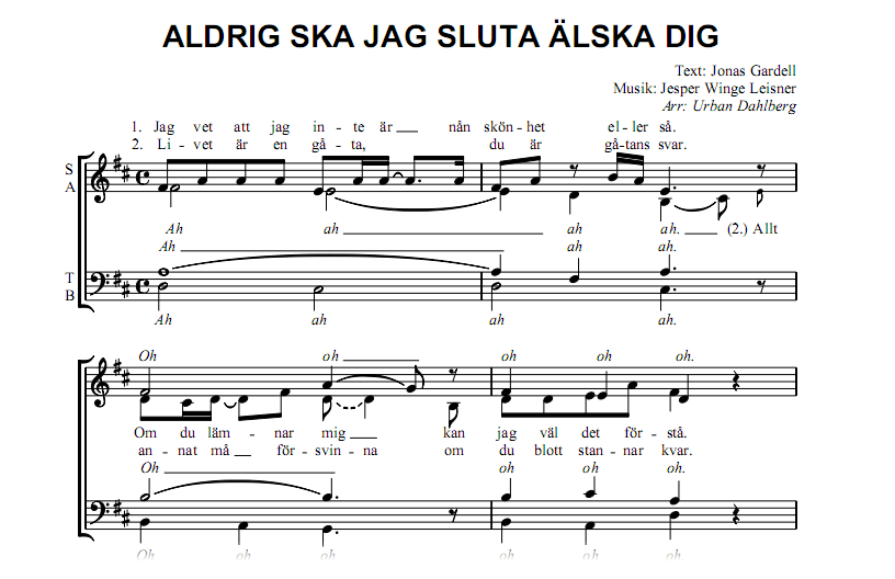 Pyrets Resa - på vingliga ben.: Aldrig ska jag sluta älska dig (Jonas Gardell)