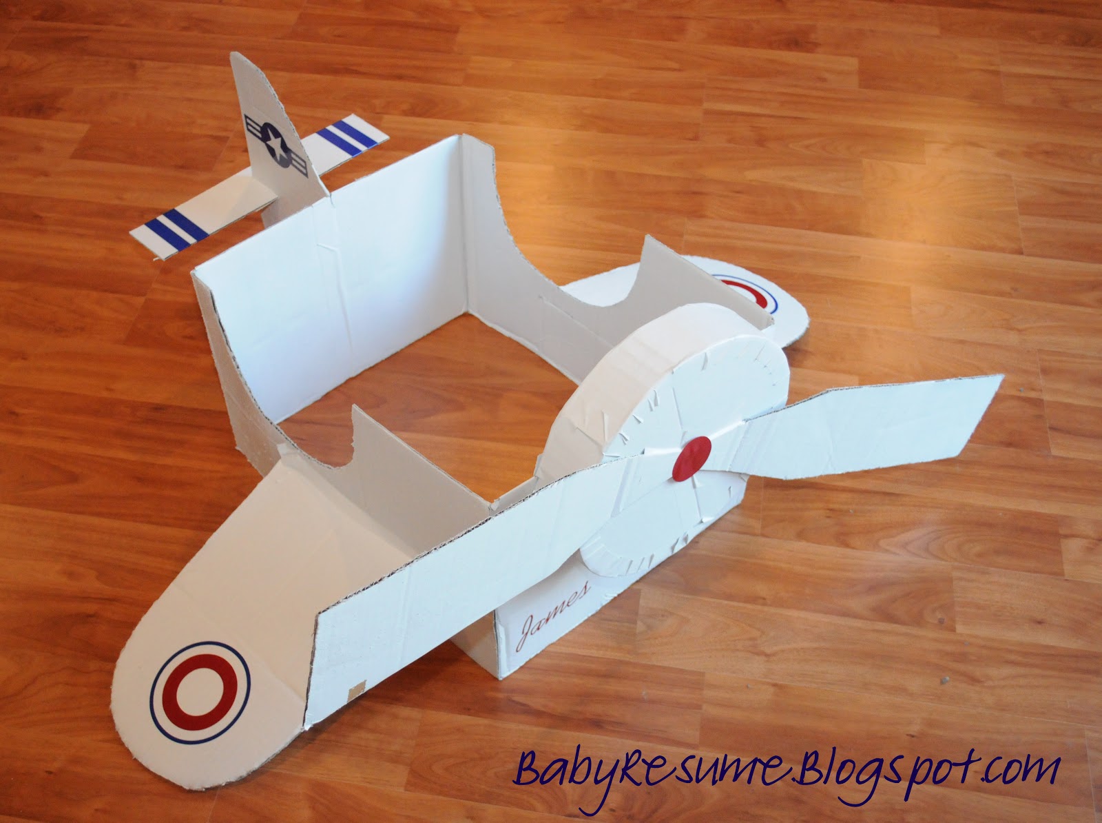 My Baby Didn't Read My Resume: Week 4-ish Cardboard Box Airplane - Phase I