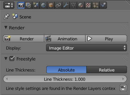 Blender 2.69 : 內部算圖引擎 - 啟用 Freestyle