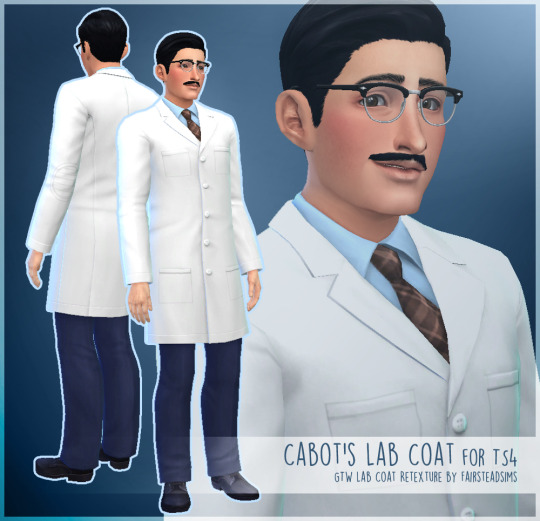 My Sims 4 Blog: Cabot's Lab Coat Retexture by FairsteaSims