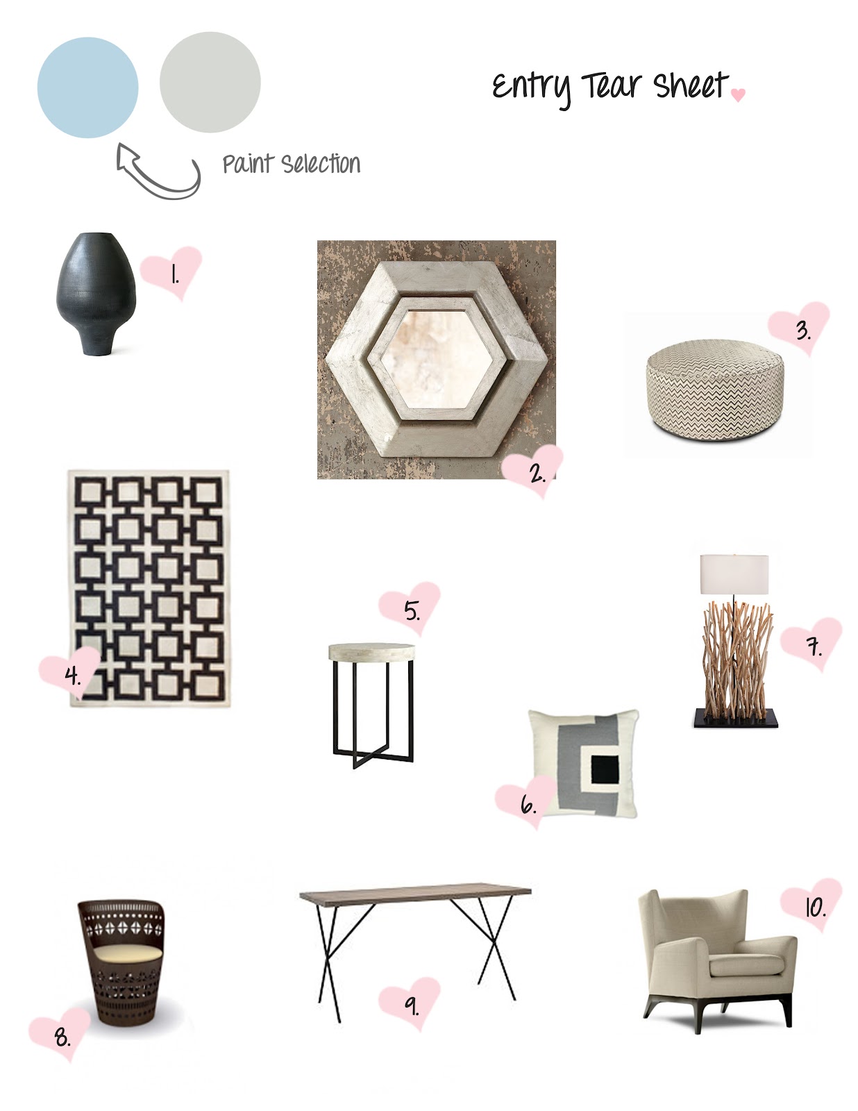 Design with... Amor: Entry Room Tear Sheet