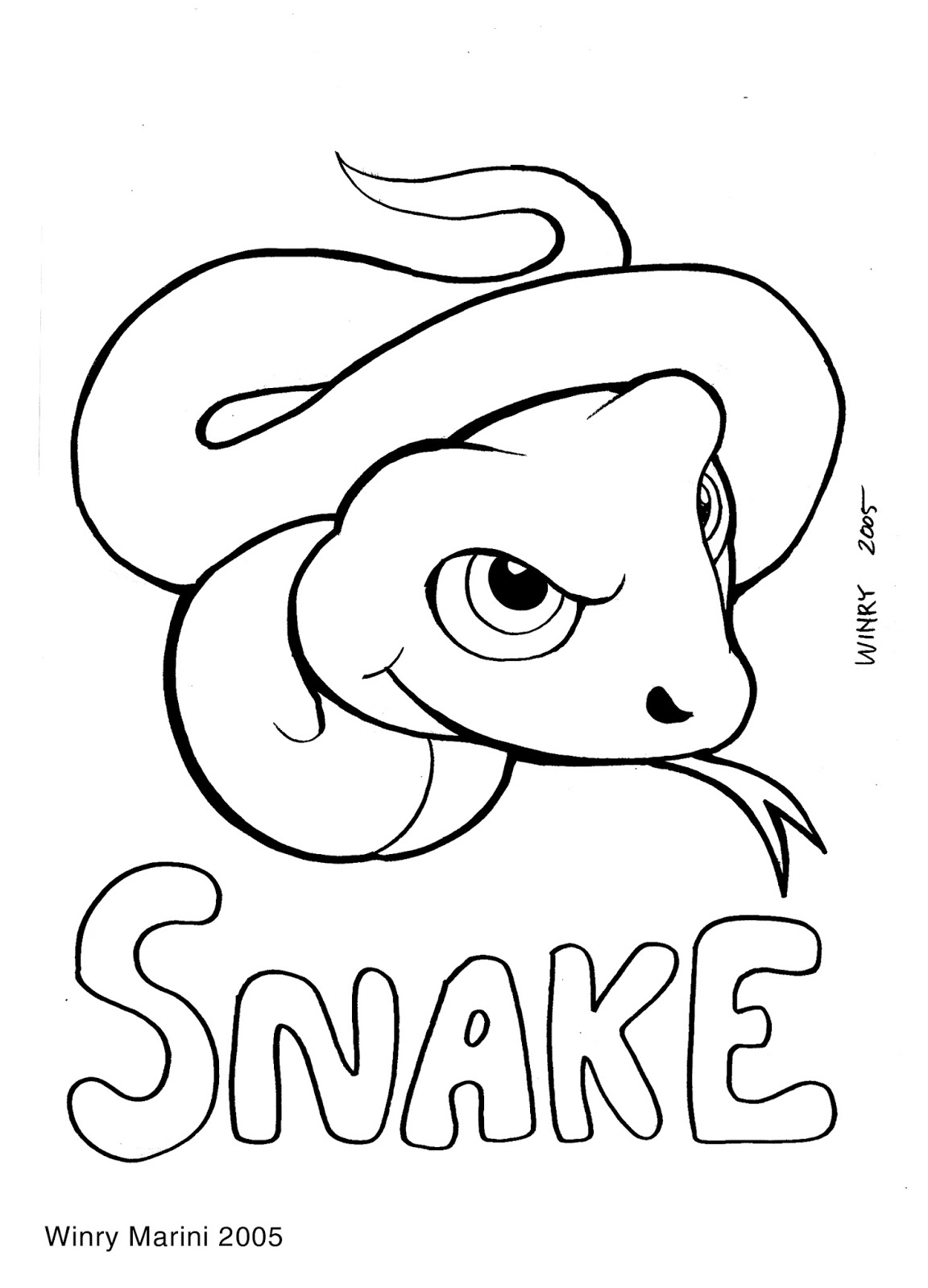 Art and Lore: Snake Coloring Page (Mewarnai Ular)