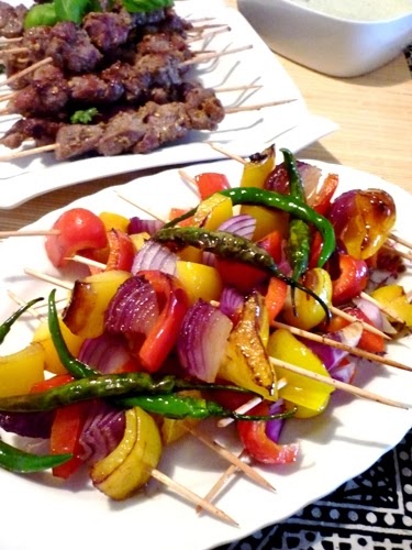 Rania @ Work with sugar'n spice: Spicy Tikka and Vegetable Skewers
