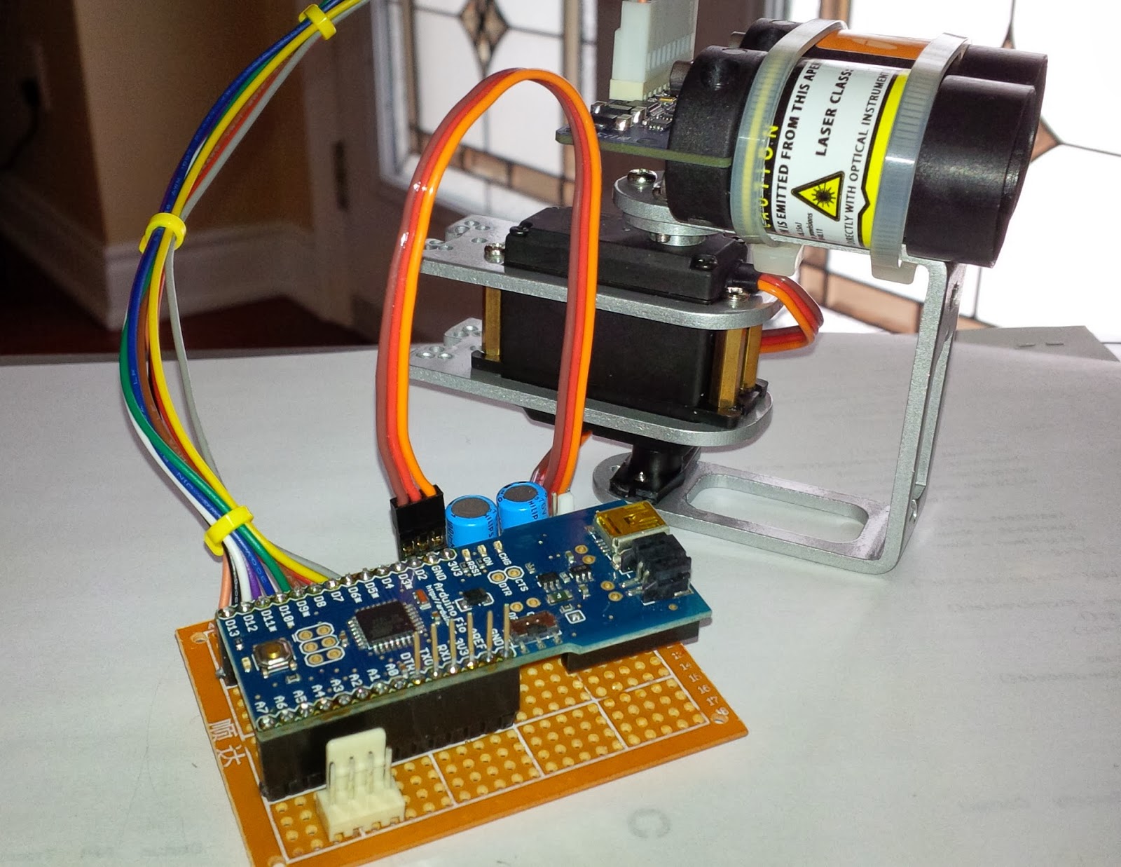 Arduino-Pi Ramblings: Prototype of OSLRF01 Arduino Scanning LIDAR ...