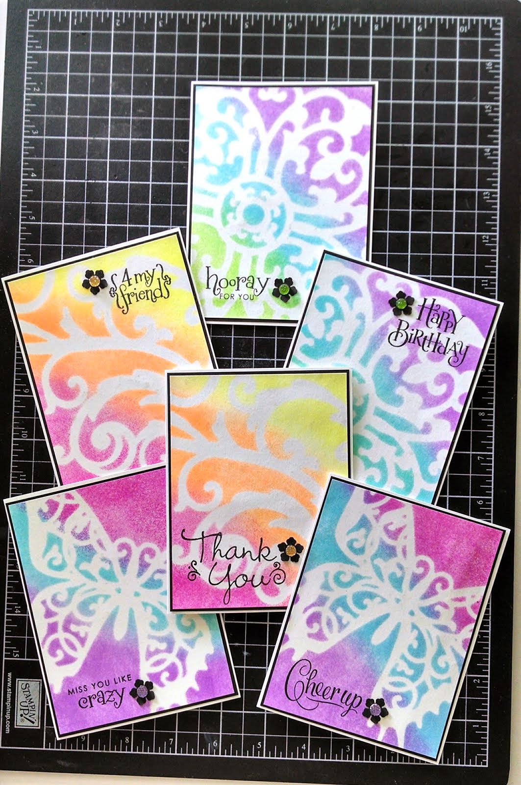 Welcome to Scrappin' Cat's Creative Endeavors: Neon tie dye cards gift set