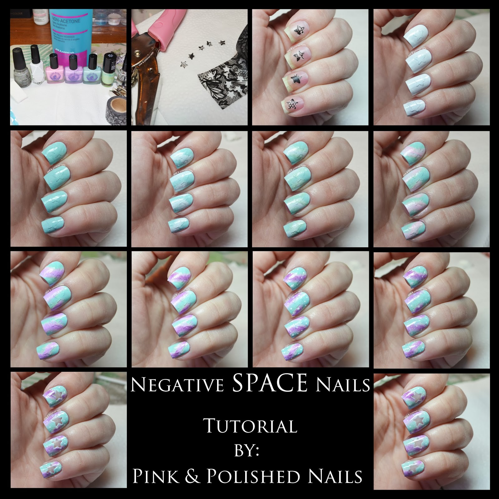 Pink & Polished: Pastel Negative SPACE Nails with tutorial