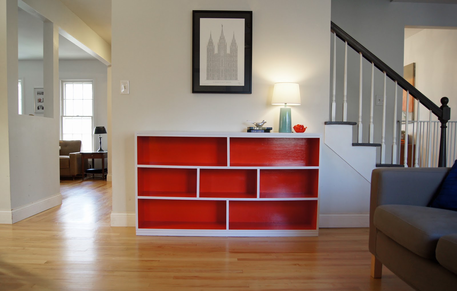 Sutton Grace: before and after: orange bookcase
