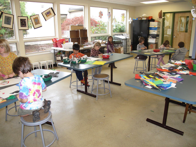 Lower School Art: Kindergarten Collage Work