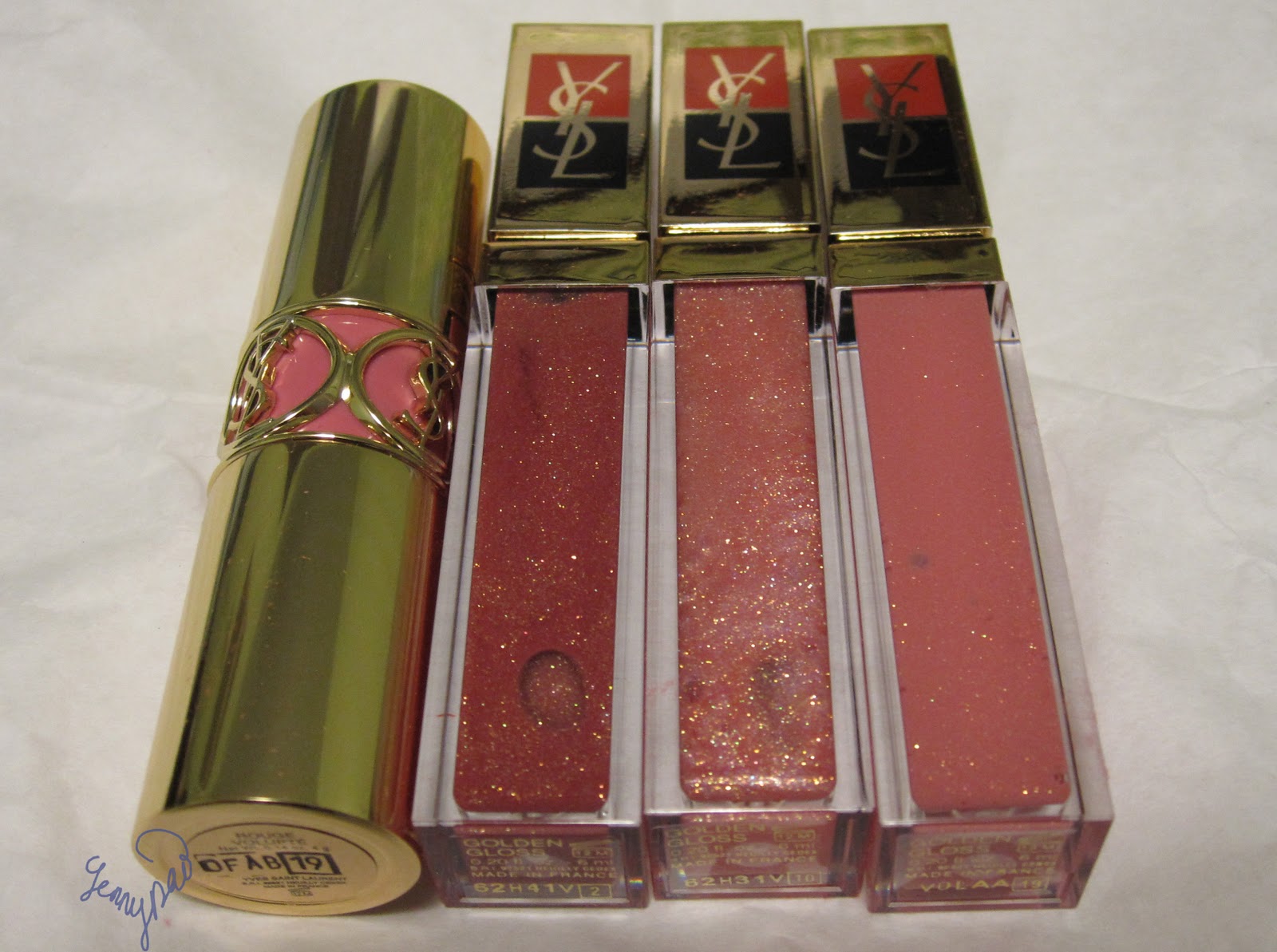 YSL "Golden Gloss Trio" set and "Rouge Volupte"