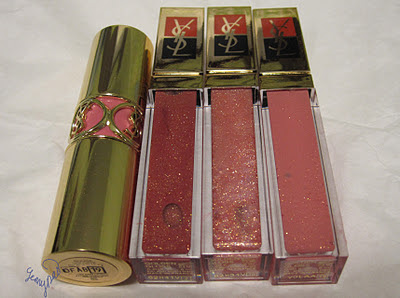 YSL "Golden Gloss Trio" set and "Rouge Volupte"
