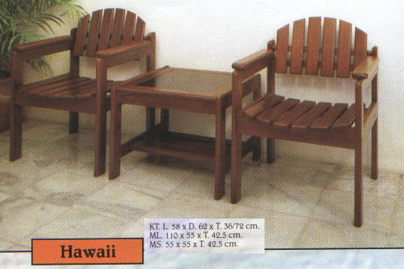 Set kursi teras meja kursi klasik hawaii kuno
