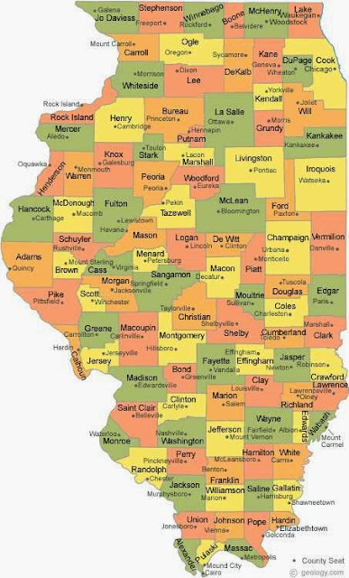 Map of Illinois Counties