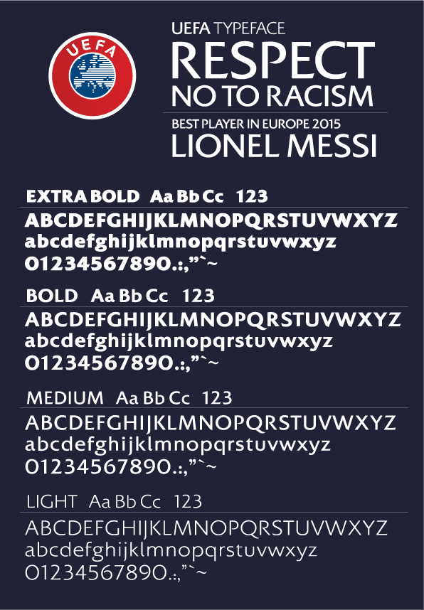 Football teams shirt and kits fan: Font UEFA