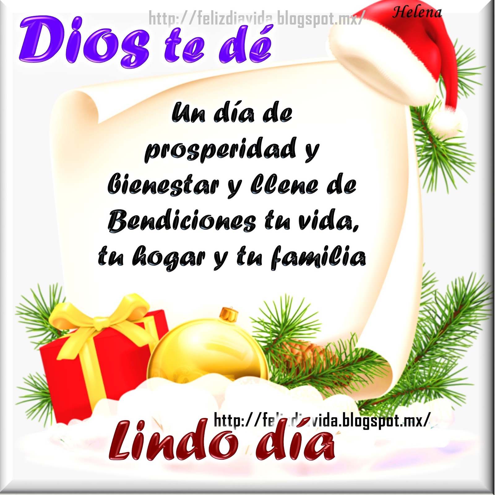 Iniciales Nombres y Más: Lindo día (Navidad, ver más...)