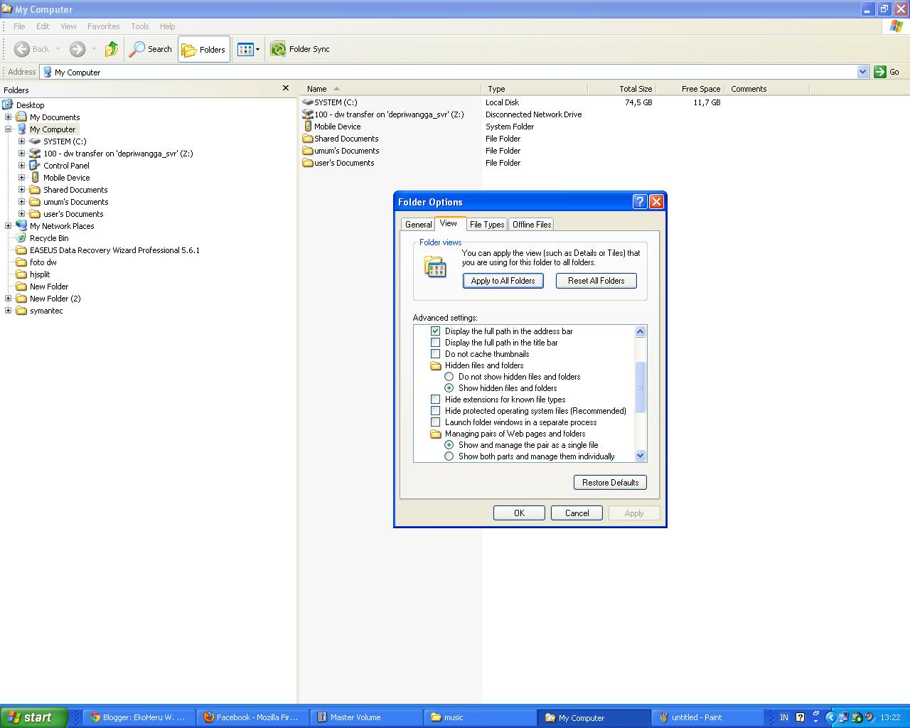 EkoHeru: Menampilkan file atau folder yang super hidden