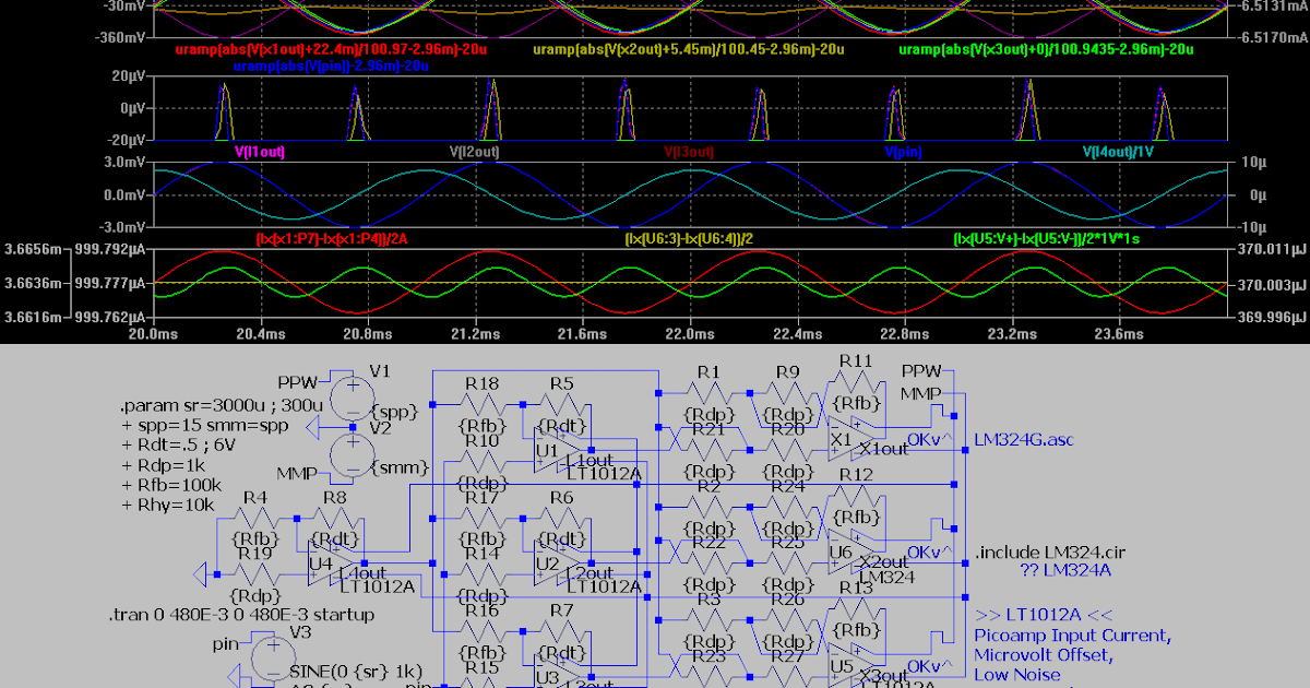 Chips & Tech.: OpAmp (virtual) Testing LM324 LT1012 LT1122
