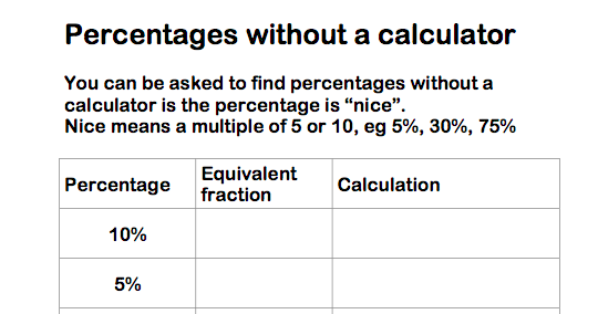 rogradymaths: Percentages without a calculator