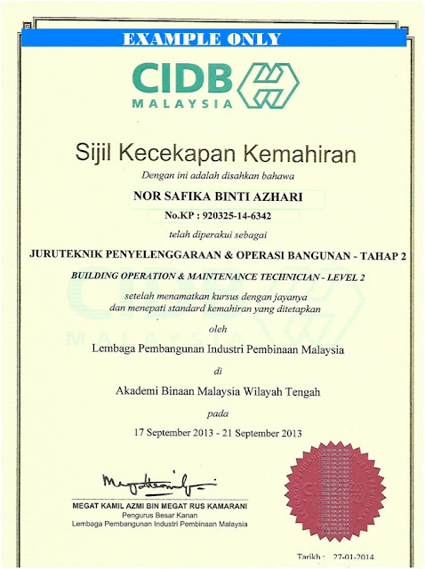 Kursus Kemahiran Percuma: LAMPIRAN /CONTOH SIJIL-SIJIL KECEKAPAN ...