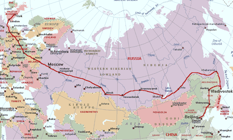 Trans Mongolian Railway Map